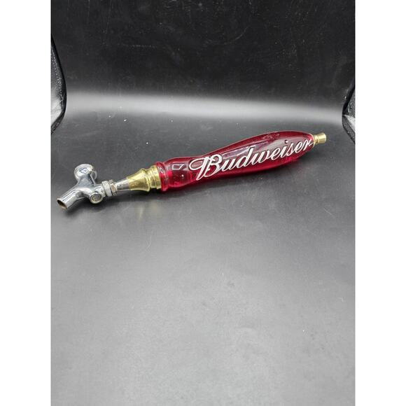 Budweiser | Dining | Budweiser Beer Tap Handle Red Lucite Acrylic With ...